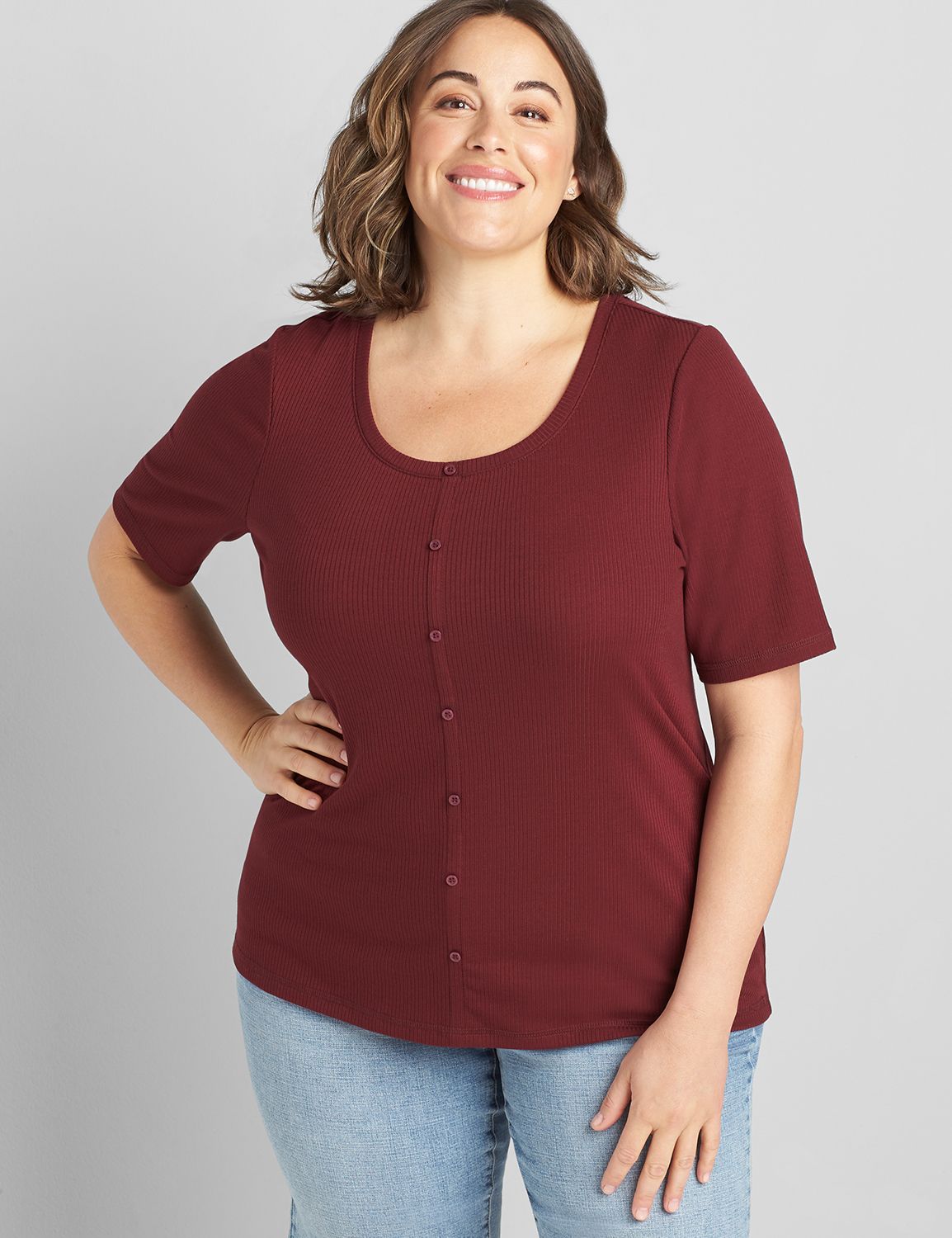 Perfect Sleeve Button-Embellished Top