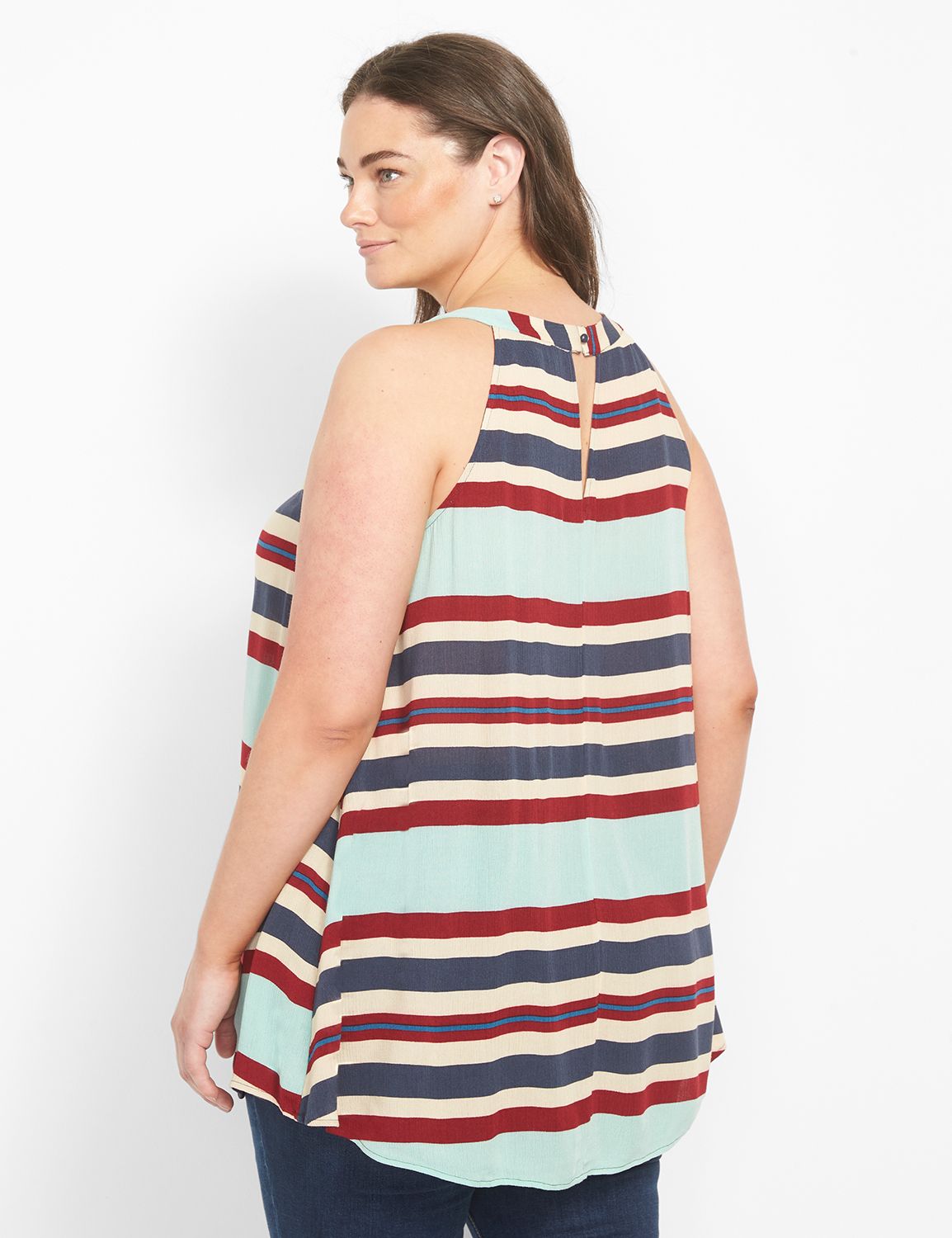 Sleeveless Hi Lo Shirred Neck Halte Lanebryant