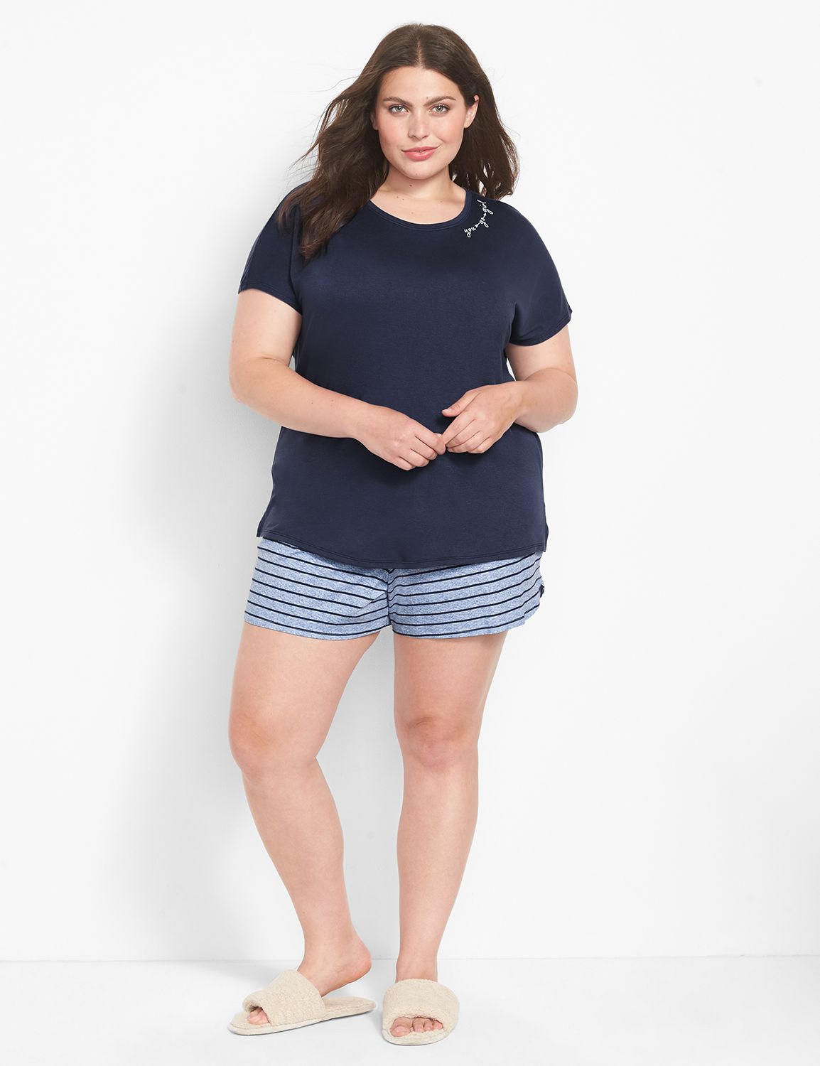 French Terry Short-Sleeve Top | LaneBryant