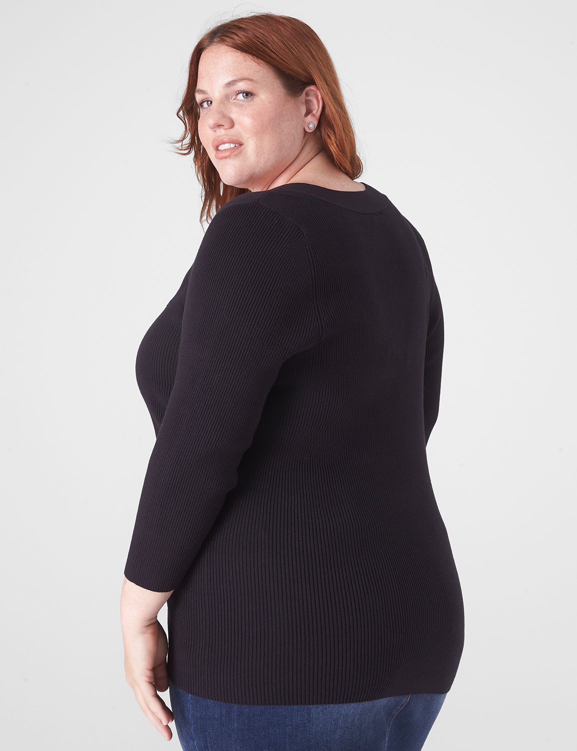 Three Quarter Sleeve Square Neck Pu