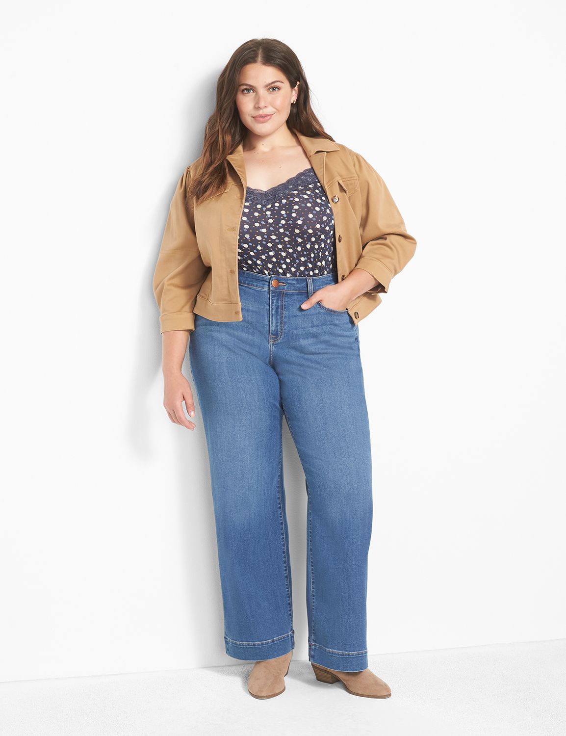 SIGNATURE MID FIT WIDE LEG JEAN -PI