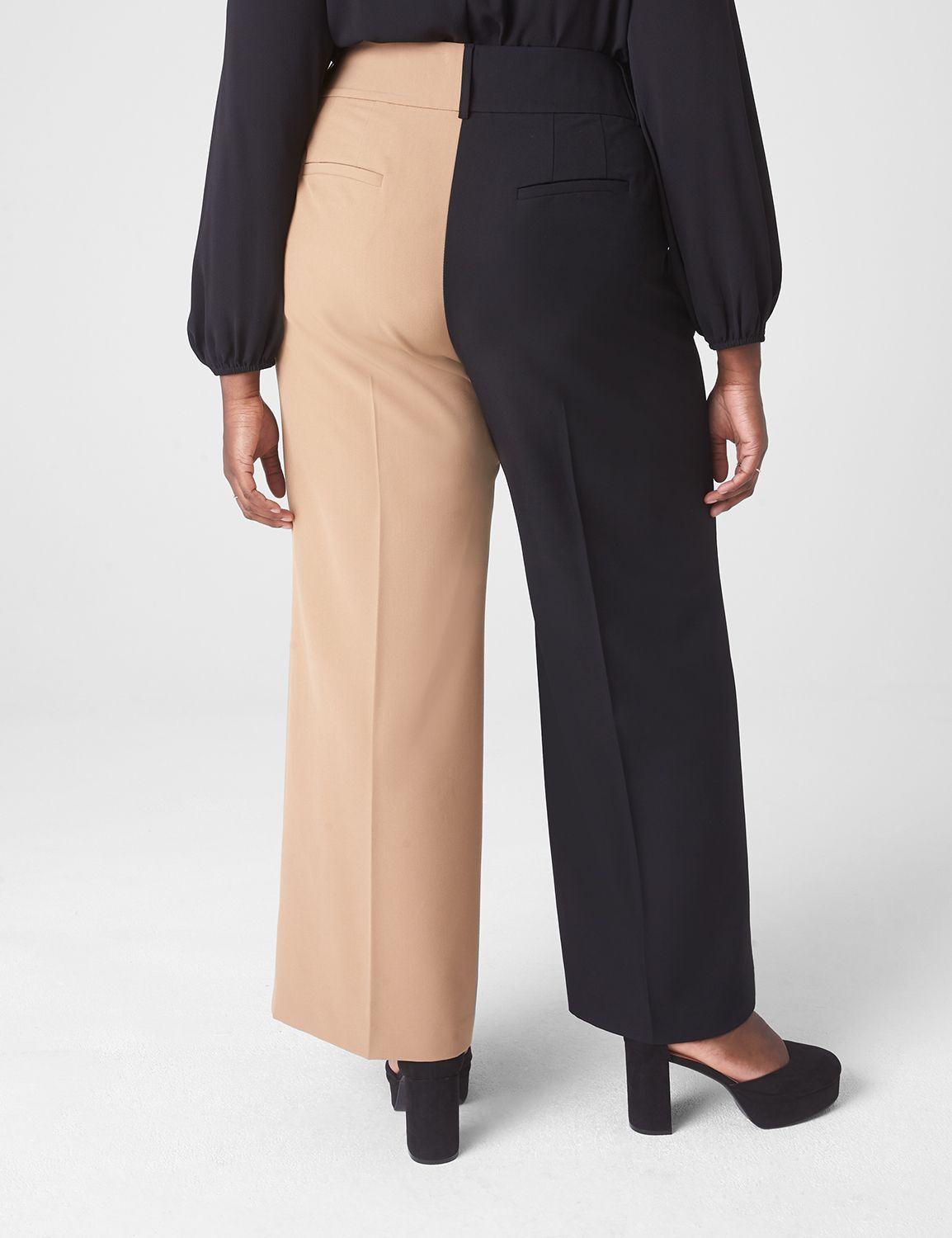 Signature Fit High-Rise Perfect Drape Wide Leg Pant - Colorblock