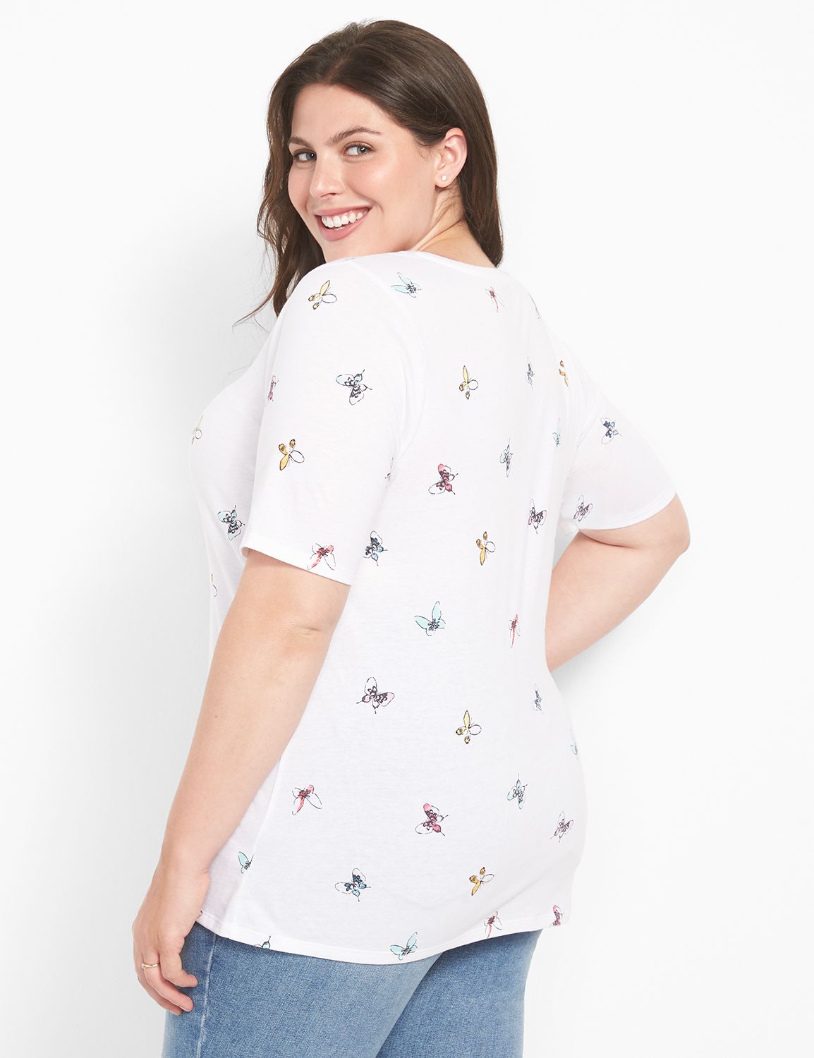 Perfect Sleeve Vneck Tee 1125075 | LaneBryant