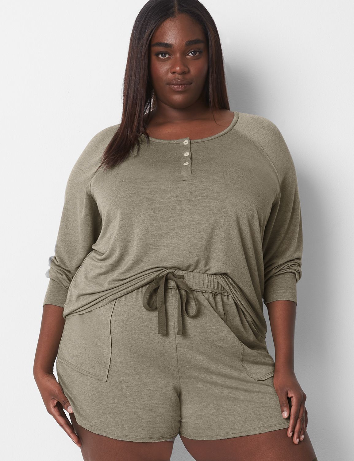 Terry Raw Edge Block Short 1127845 | LaneBryant