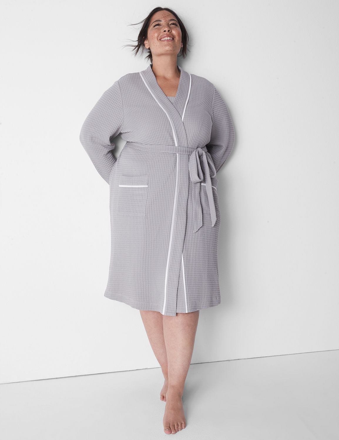 Spa Waffle Midi Robe | LaneBryant