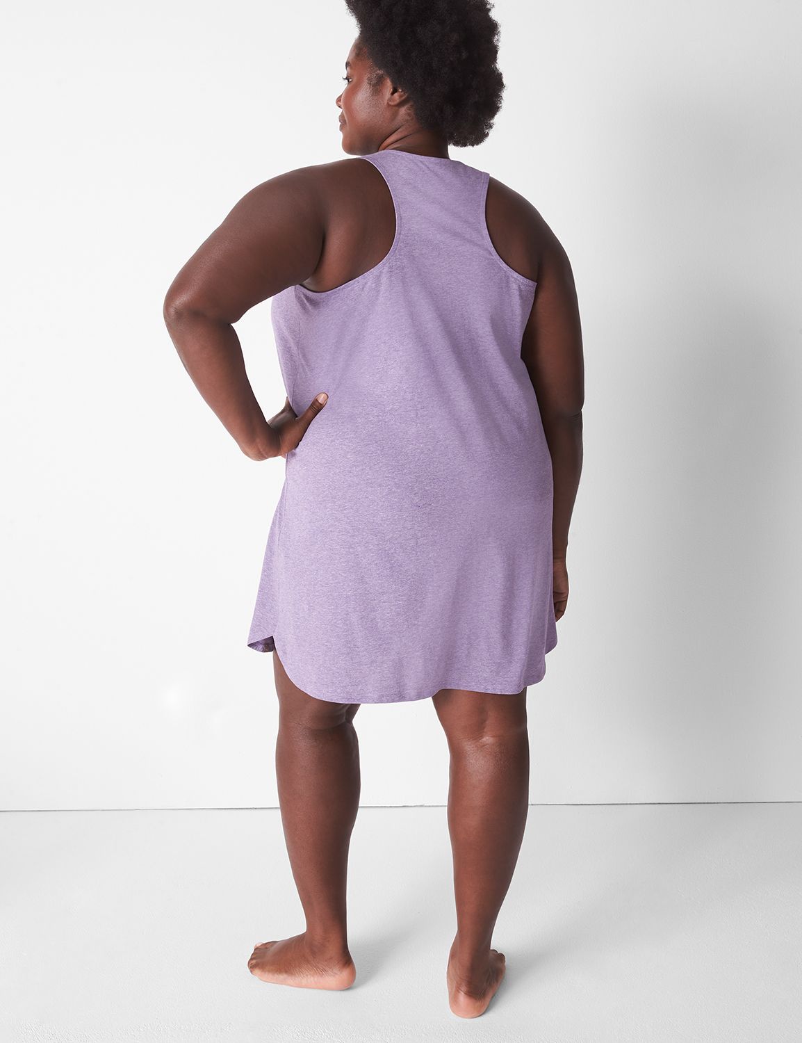 CVC Lace Trim Racerback Sleepshirt | LaneBryant