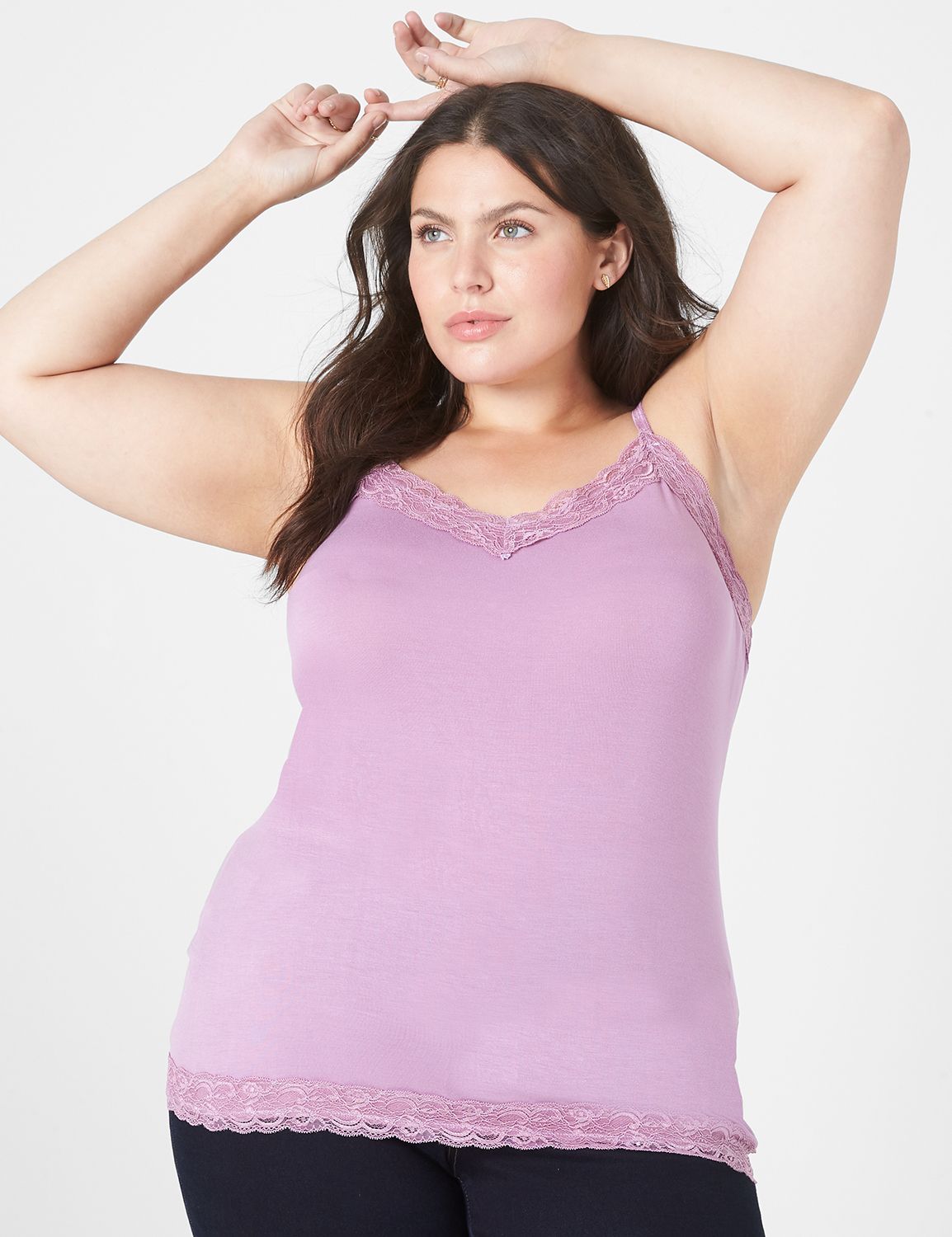 Sleeveless Lace Trim Cami Fall 1130 Lanebryant