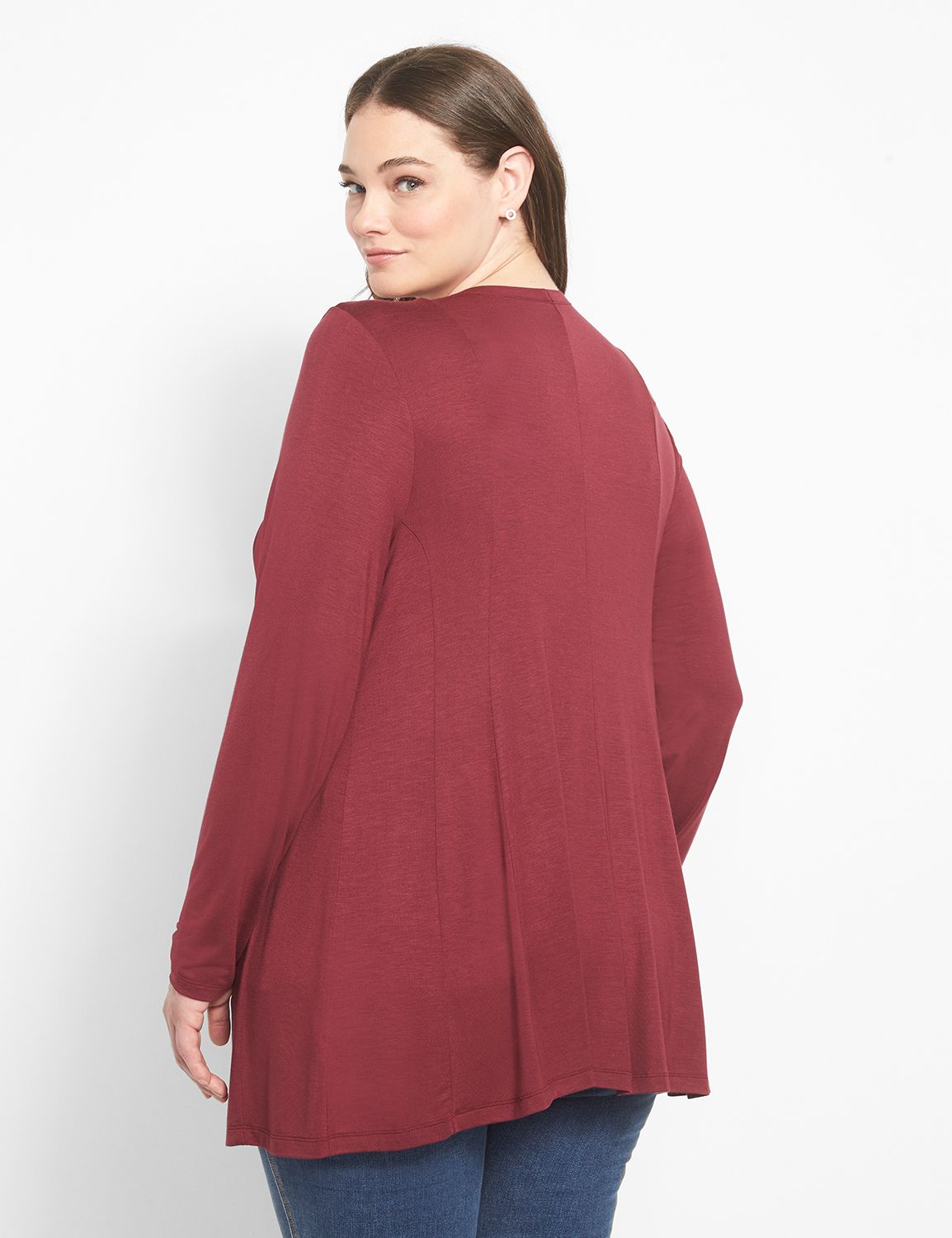 Classic Long-Sleeve Open-Front Fit & Flare Overpiece
