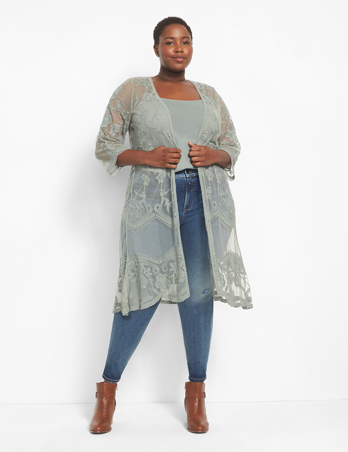 Classic Embroidered Mesh Overpiece