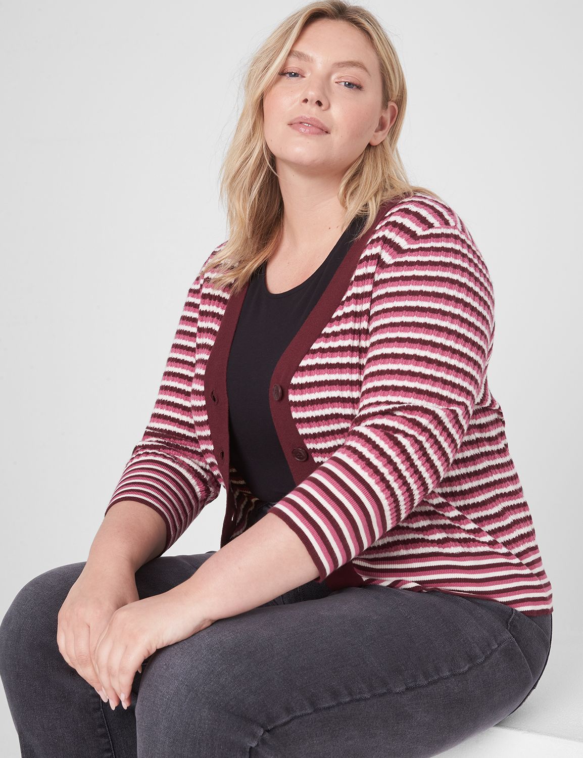 Classic Three Quarter Sleeve Button Lanebryant