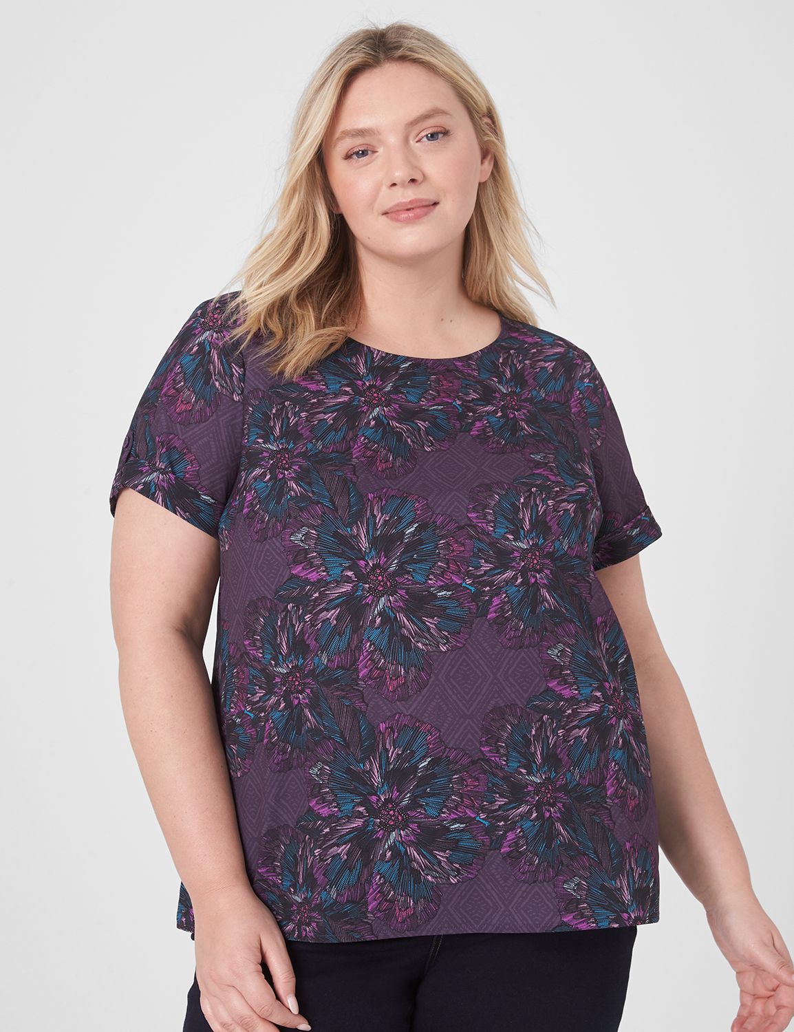 Classic Short Sleeve Roll Cuff Crew