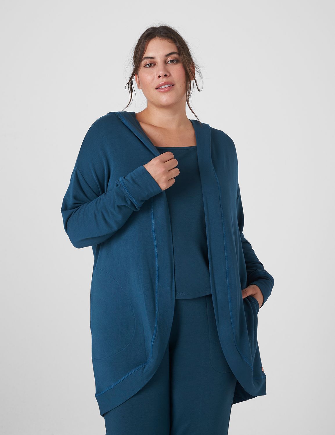 Long Sleeve Open Front Cozy Soft Ov | LaneBryant