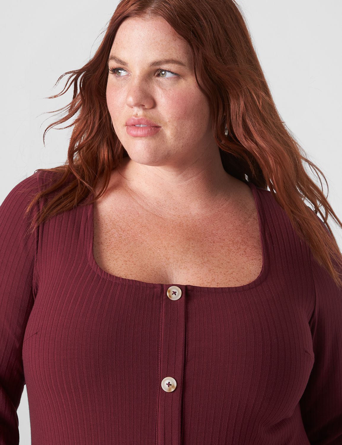 Bracelet Sleeve Square Neck Button