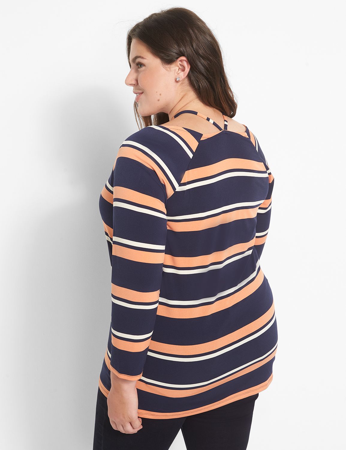 Fitted 3/4 Sleeve Raglan Square Nec | LaneBryant