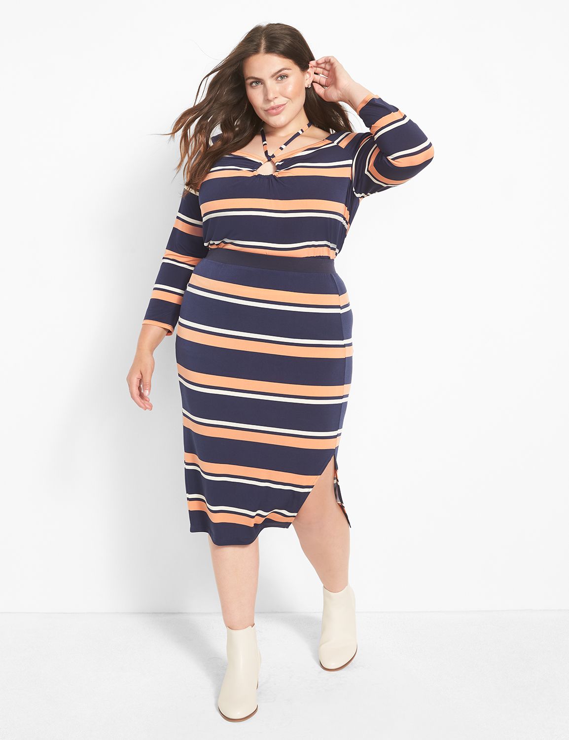 Fitted 3/4 Sleeve Raglan Square Nec | LaneBryant