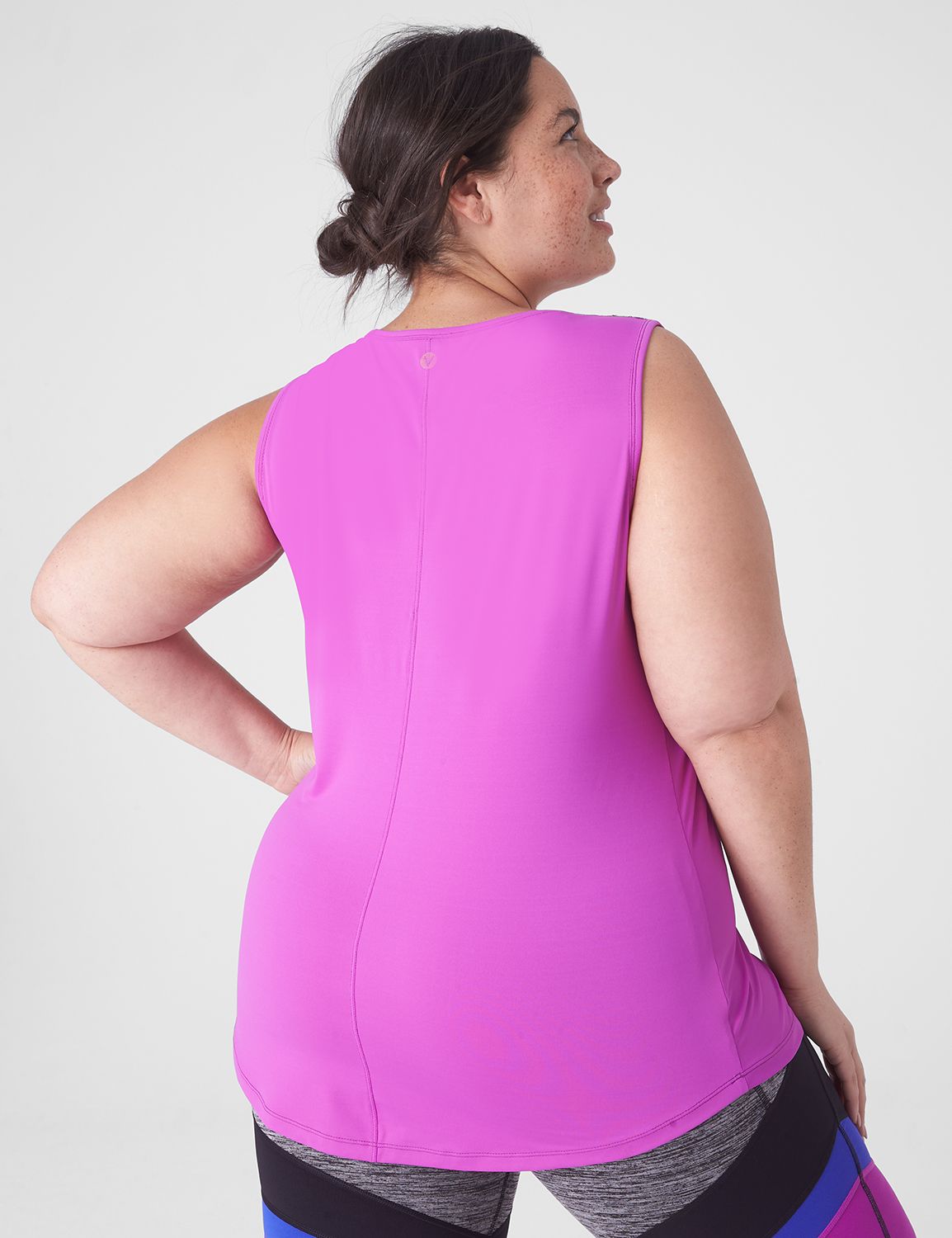 Sleeveless Crew Neck Mesh Inset Wic | LaneBryant