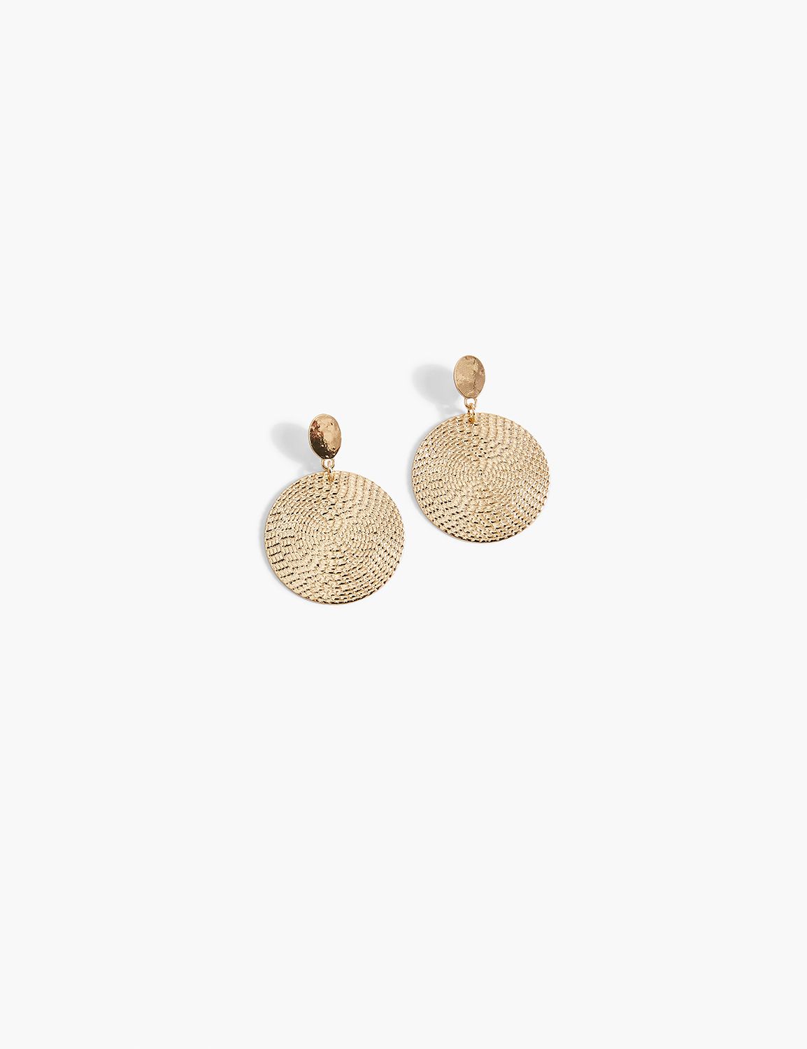 TEXTURED CIRCLE DROP EARRING