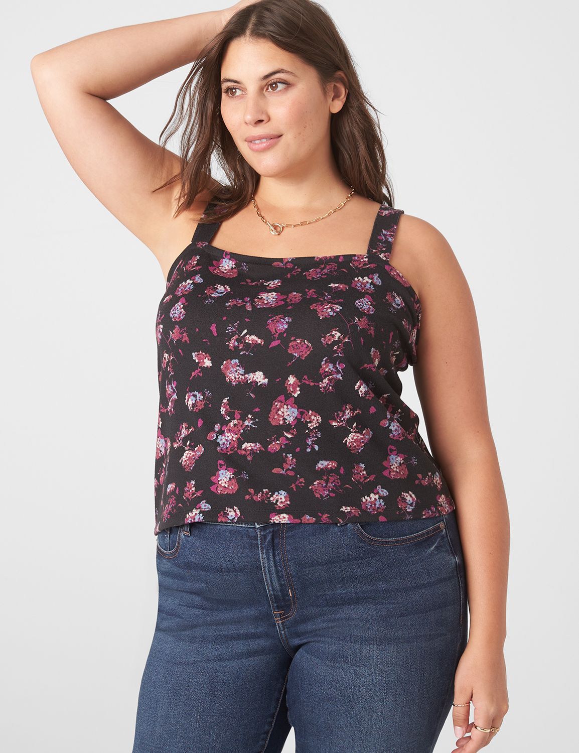 Sleeveless Square Neck Open Back Ta