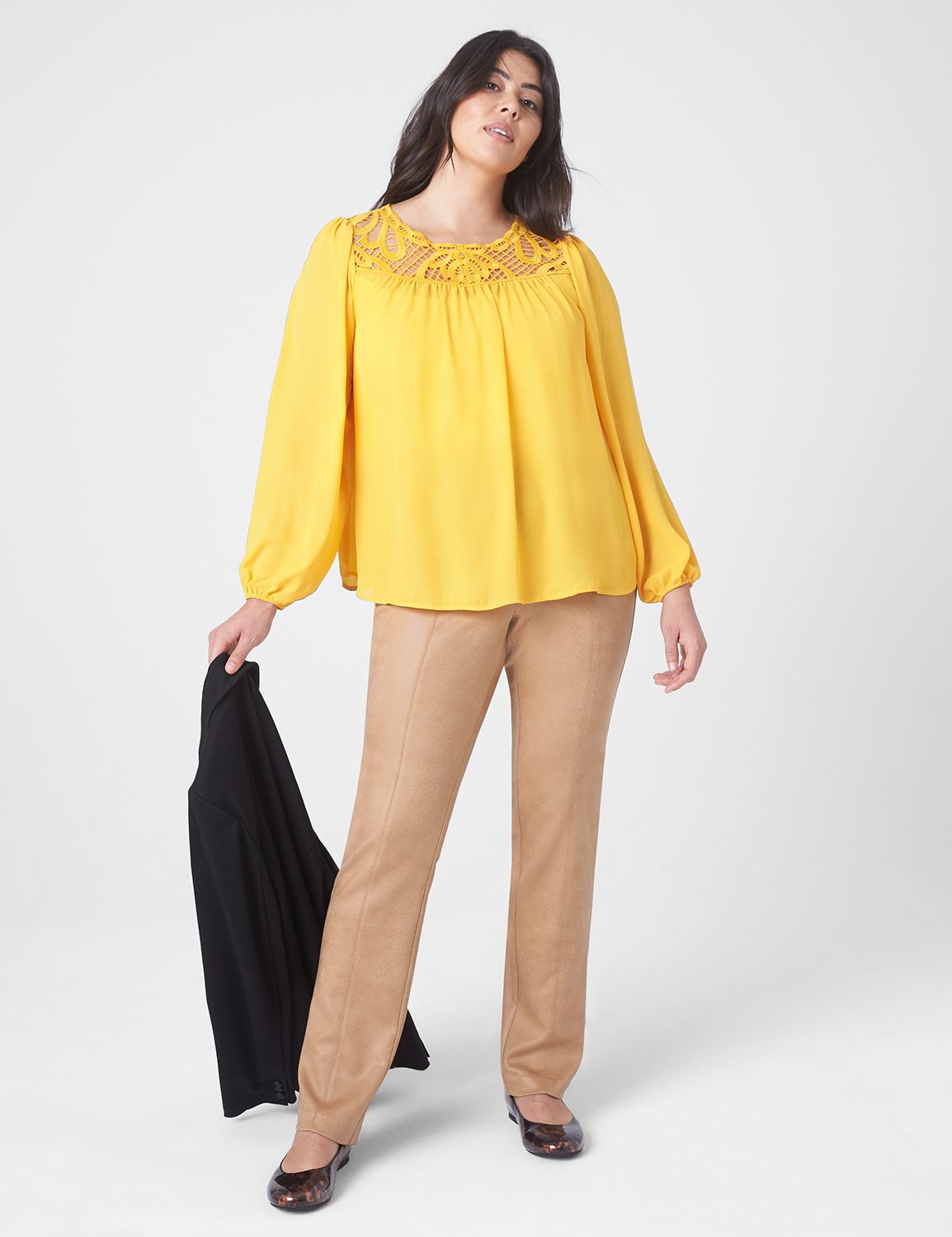 Classic Lace Yoke Blouse