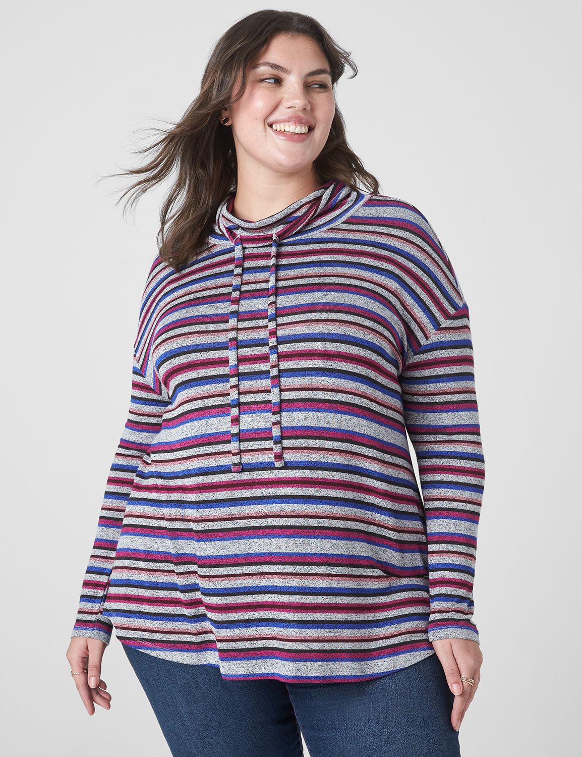 Swing Long Sleeve Funnel Neck Drape