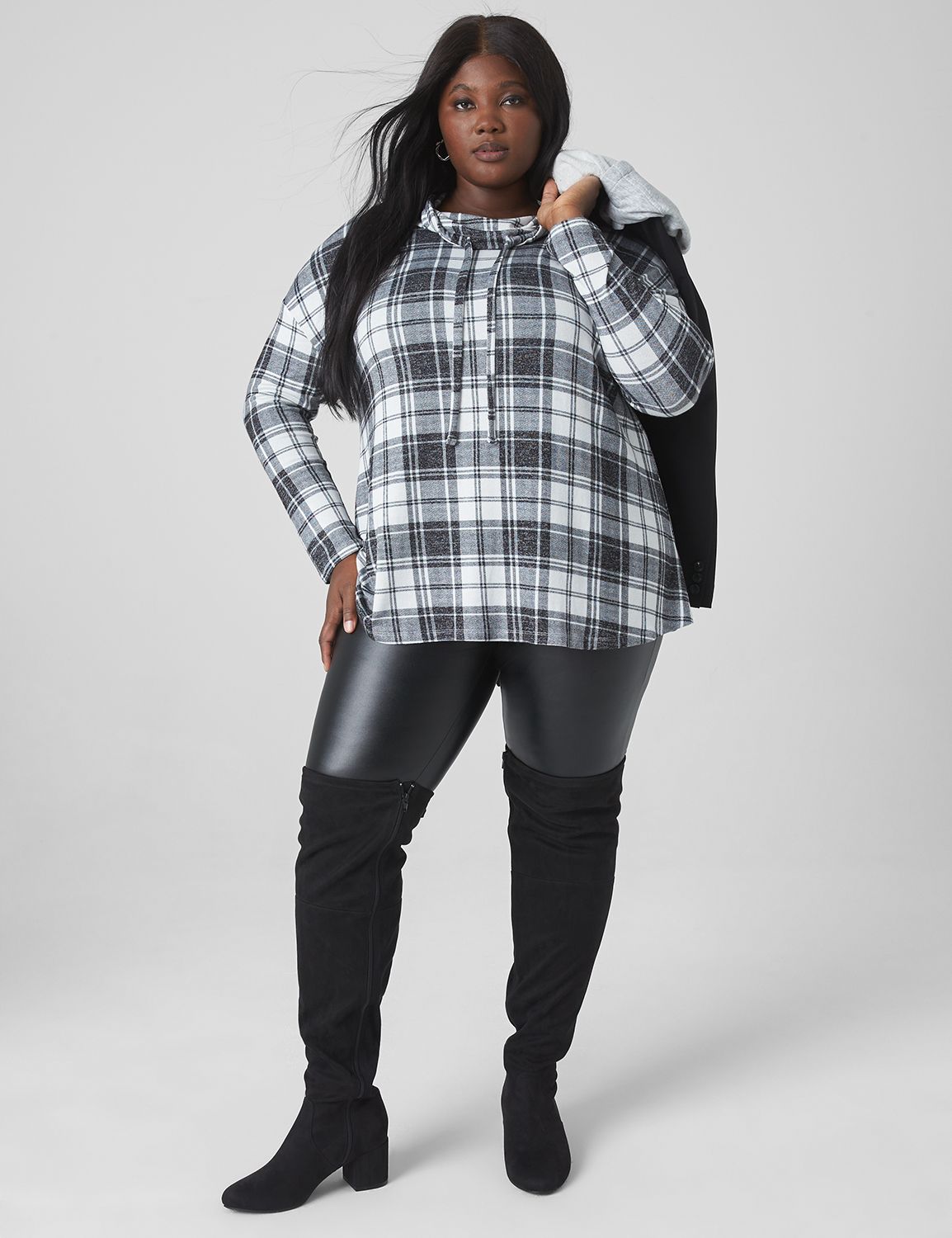 Swing Long Sleeve Funnel Neck Drape