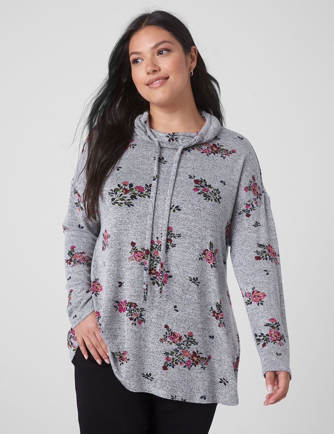 Swing Long Sleeve Funnel Neck Drape