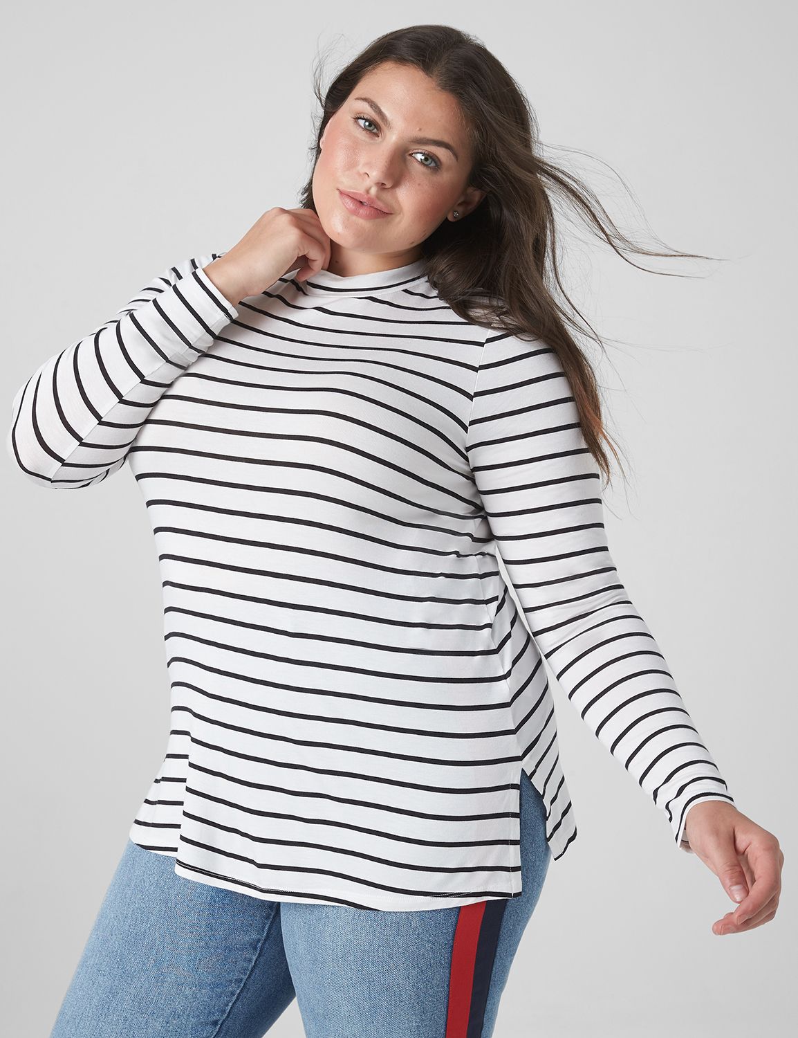 Classic Long Sleeve Mock Neck Tee 1