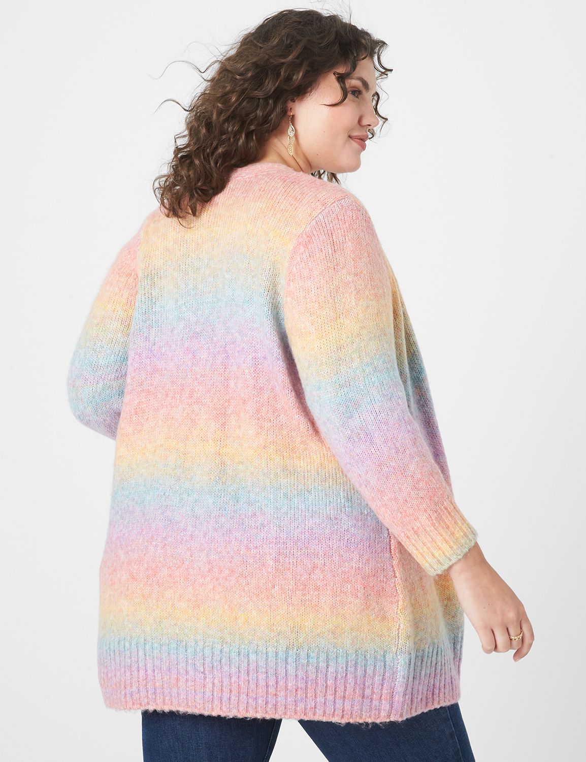 Classic Open-Front Ombre Spacedye Cardigan | LaneBryant