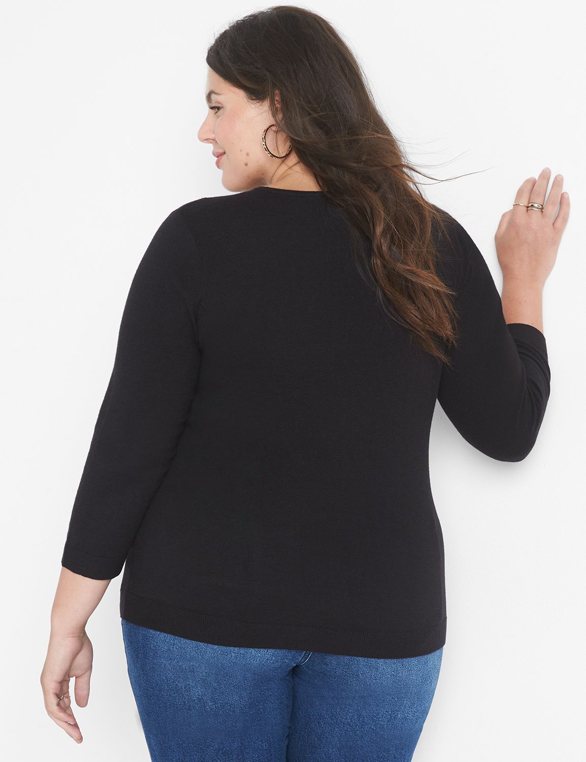Fitted Three Quarter Sleeve Twist F | LaneBryant