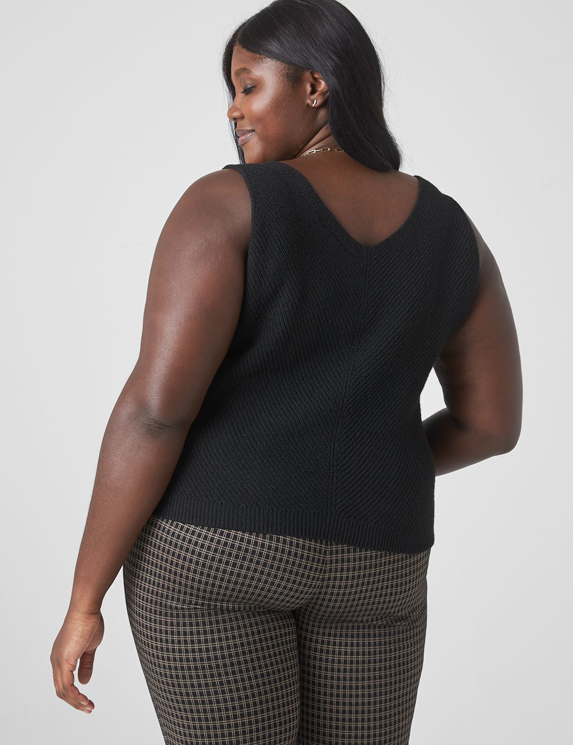 Classic V-Neck Cropped Sweater Tank