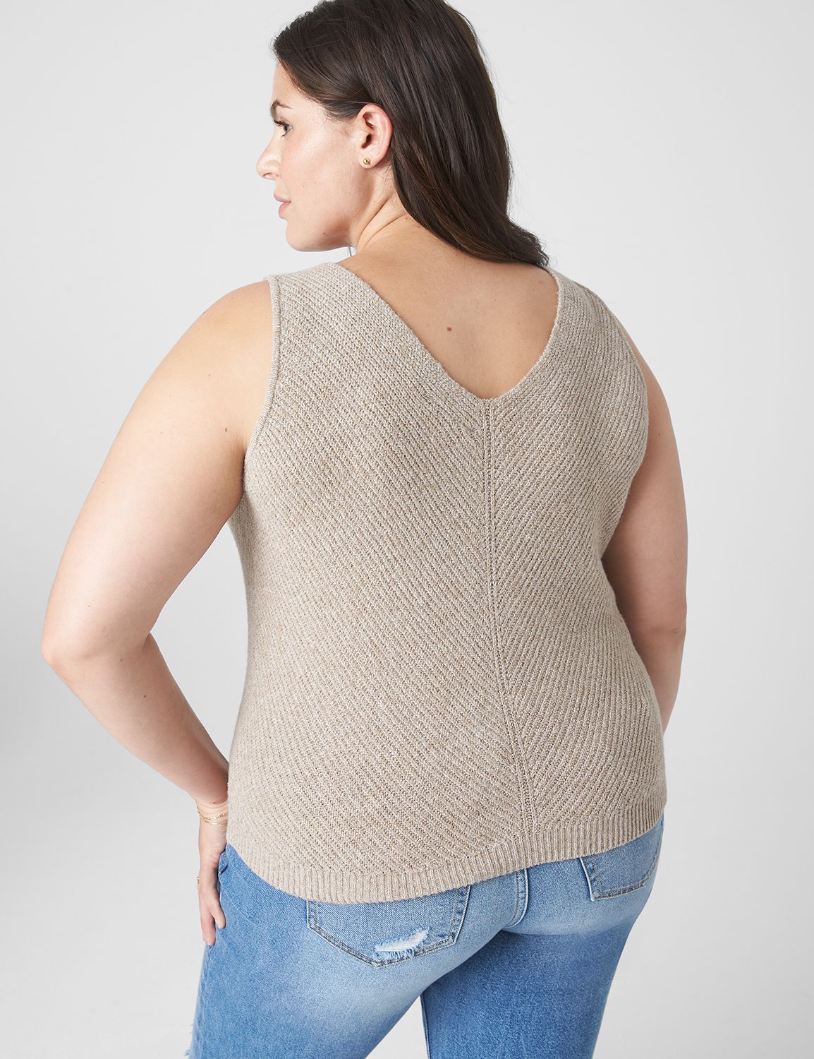 Classic V-Neck Cropped Sweater Tank
