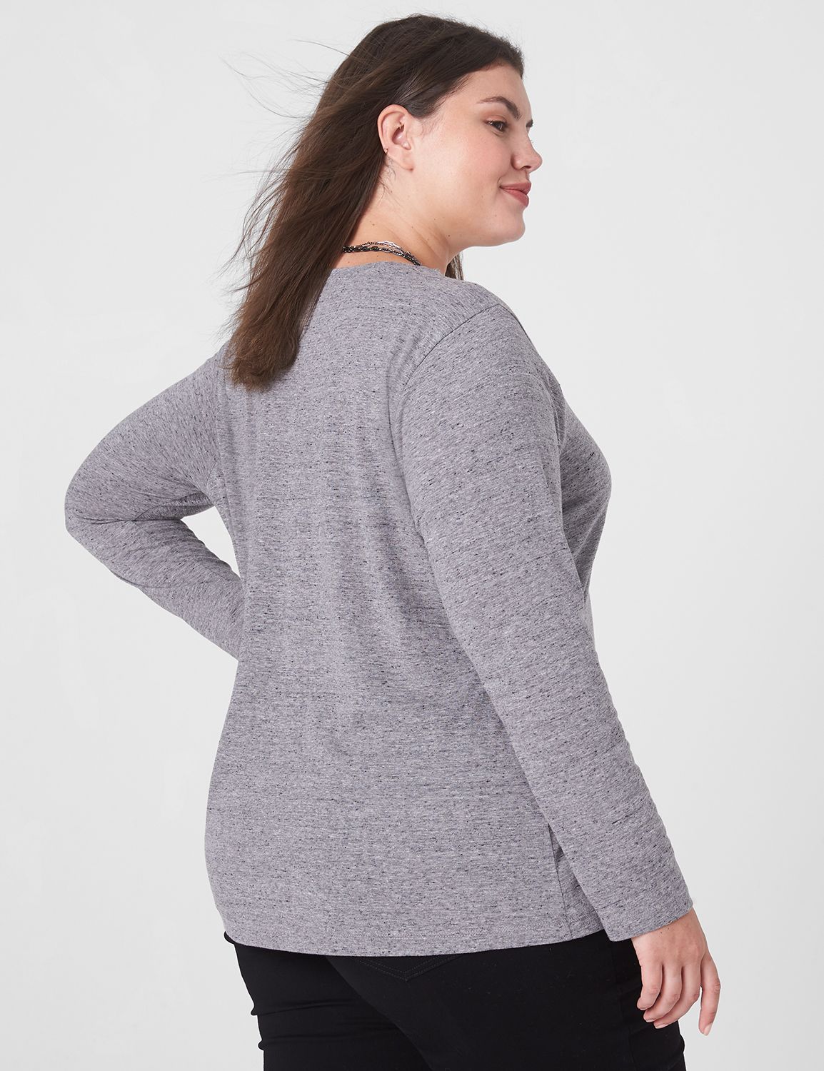 Long Sleeve Crew Neck Heather Grey