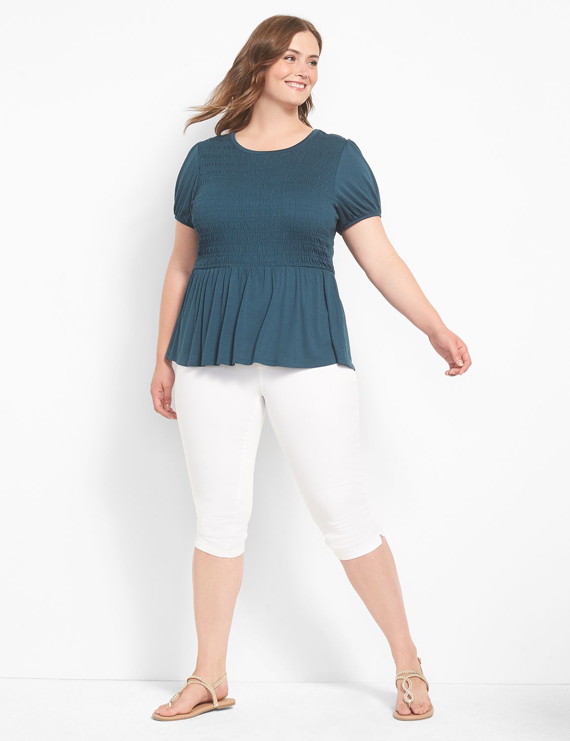 Classic Short Blouson Sleeve Crew N