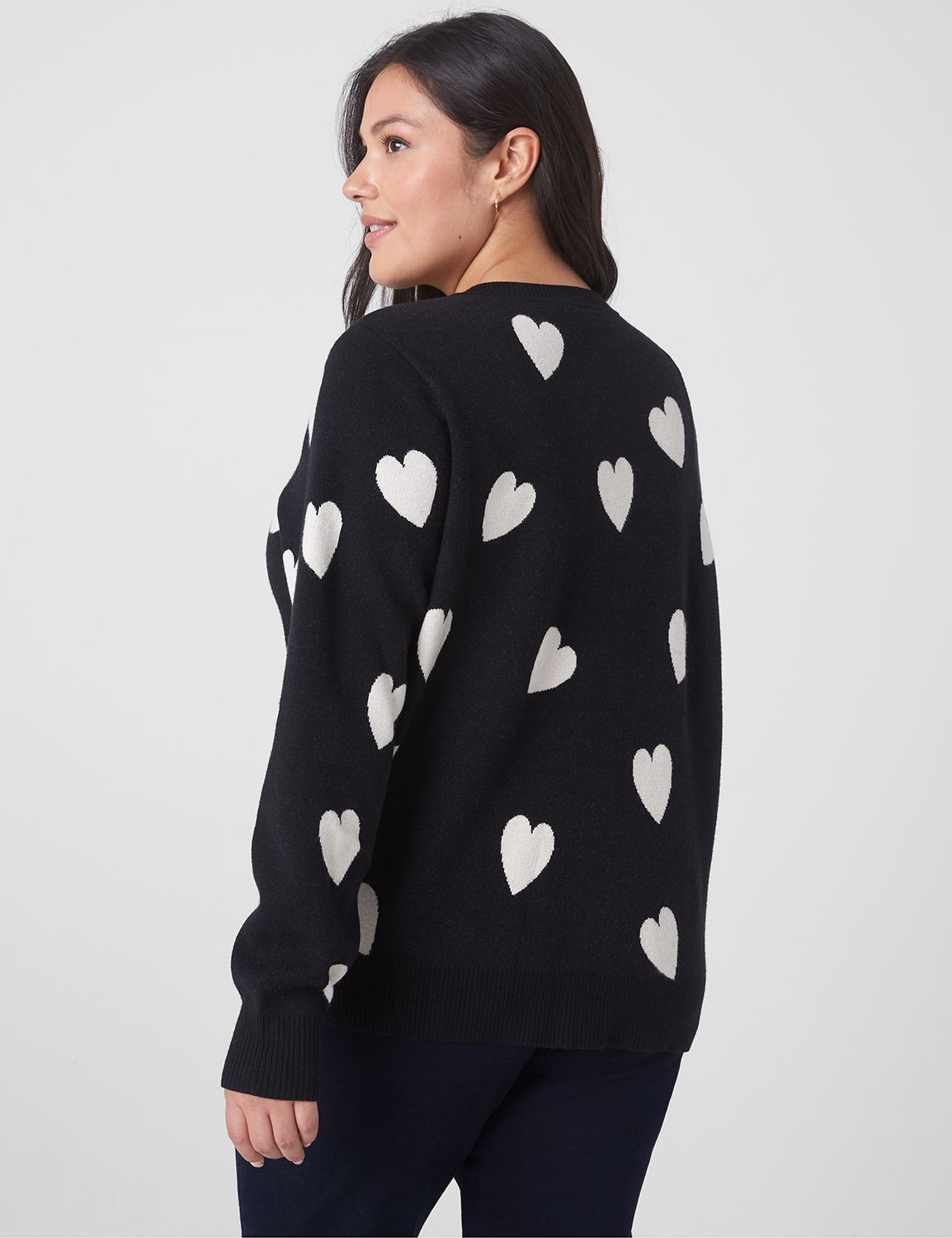 Classic Button-Front Heart Cardigan