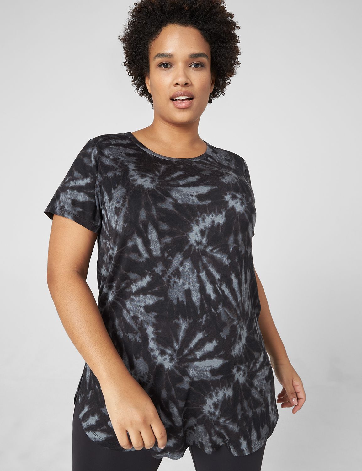 Short Sleeve Crew Neckline HiLo Shi | LaneBryant
