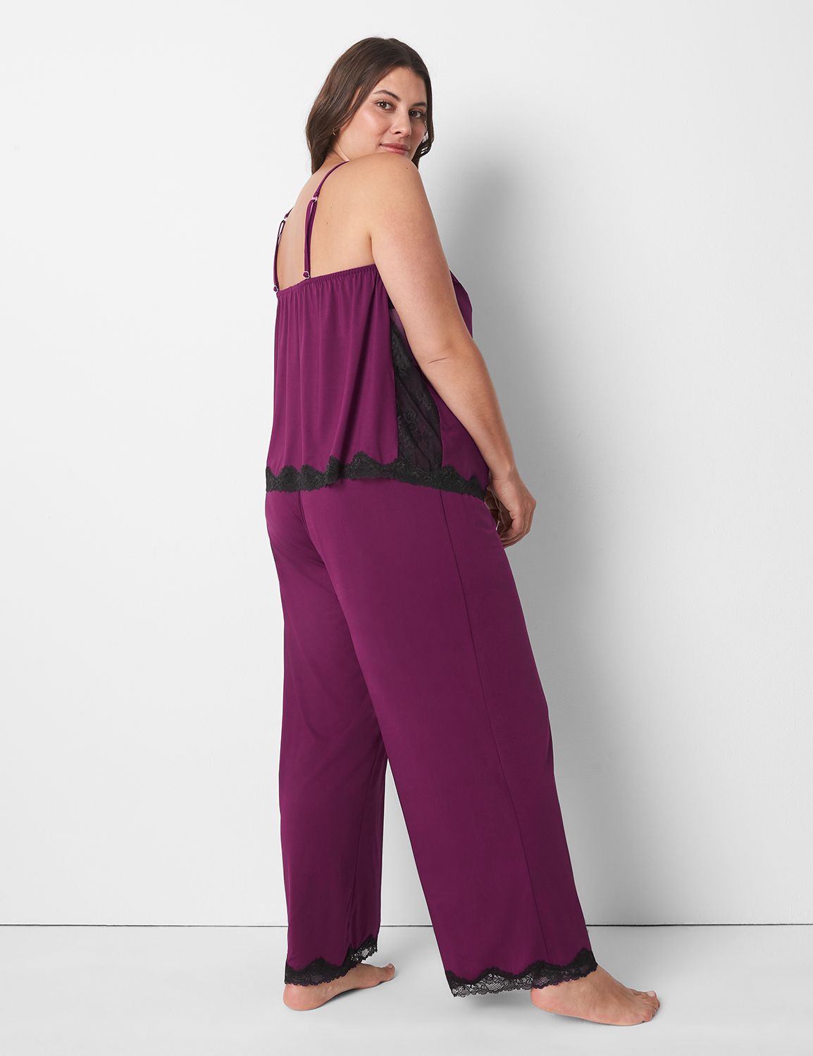 Lace Trim Micro Pant PJ Set 1129971 | LaneBryant
