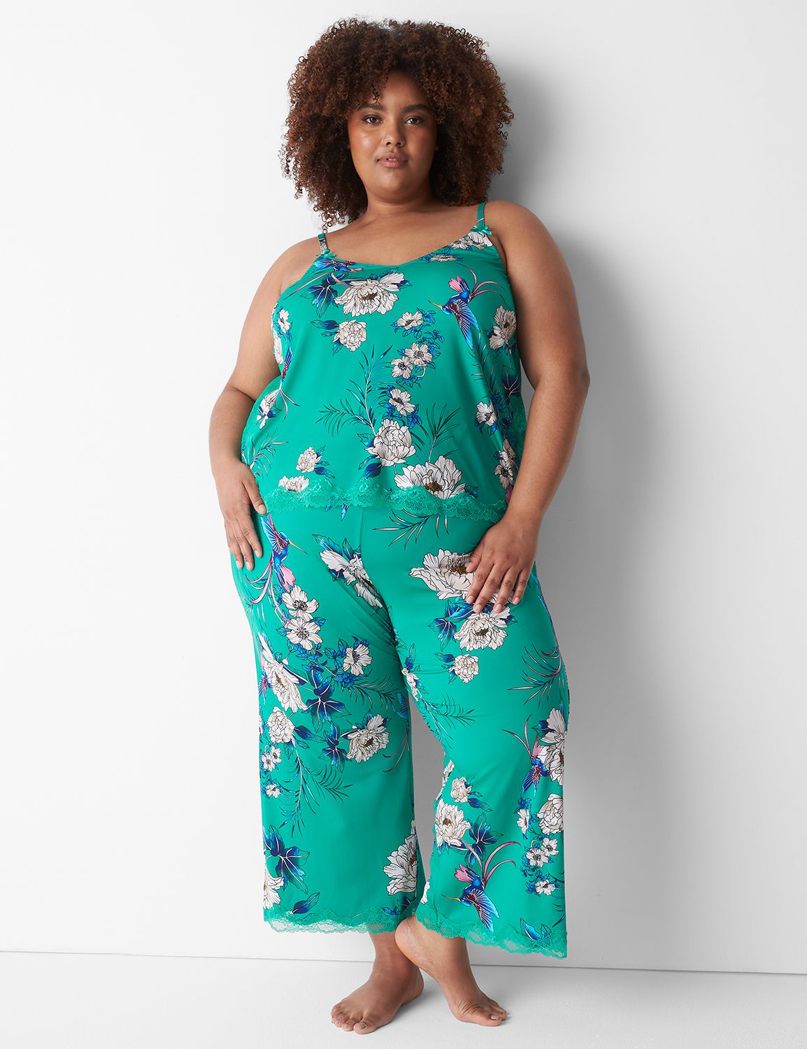 Lace Trim Micro Pant PJ Set 1131293 | LaneBryant