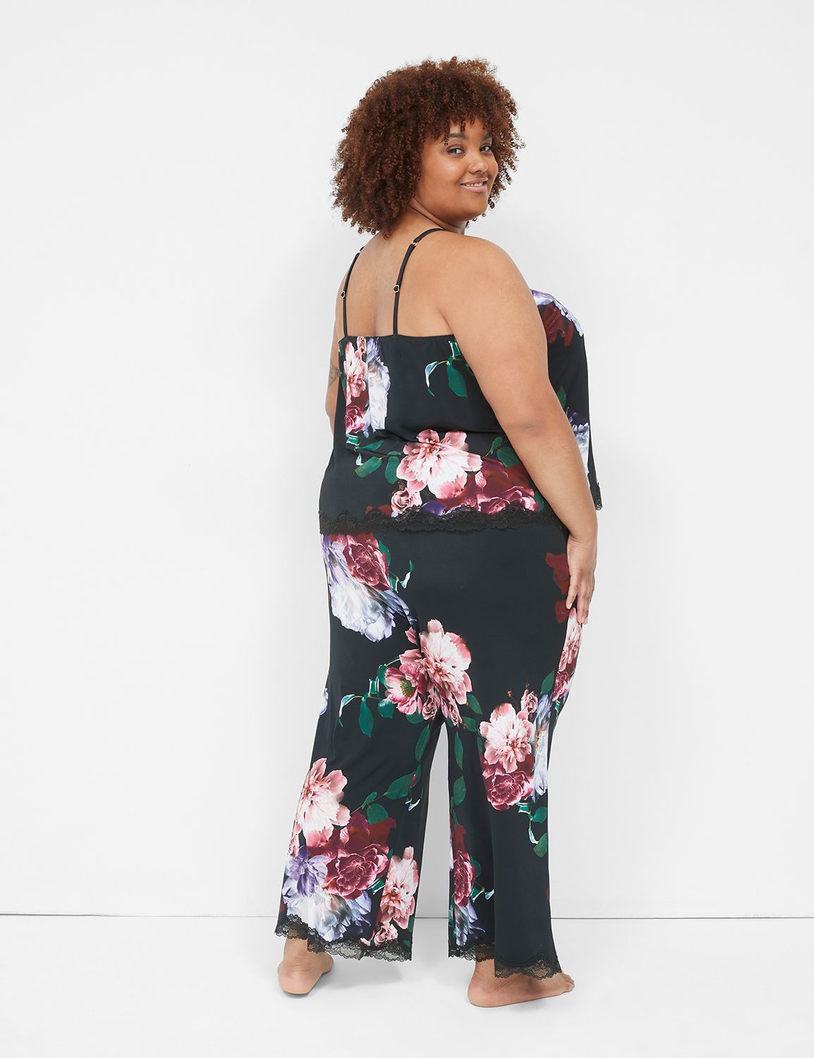 Lace Trim Micro Pant PJ Set 1131293 | LaneBryant