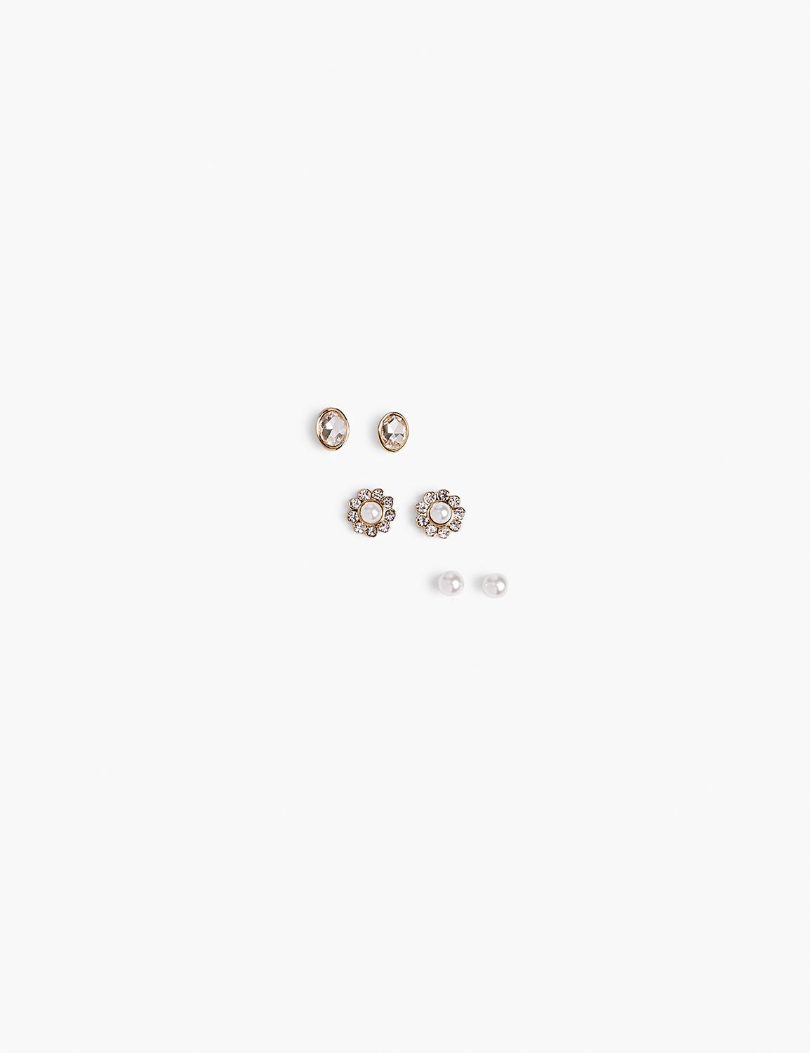 Novelty Crystal Pearl Earring 3 Pac