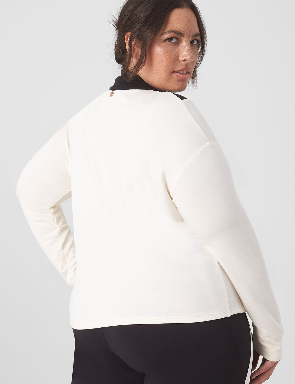 Long Sleeve Half Zip Cozy Soft Colo | LaneBryant