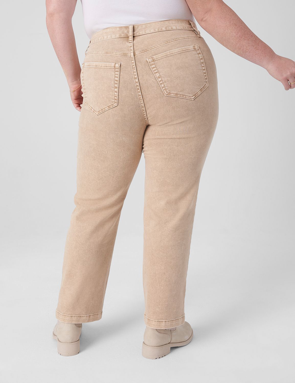 MID RISE RELAXED STRAIGHT - TAN 113 | LaneBryant