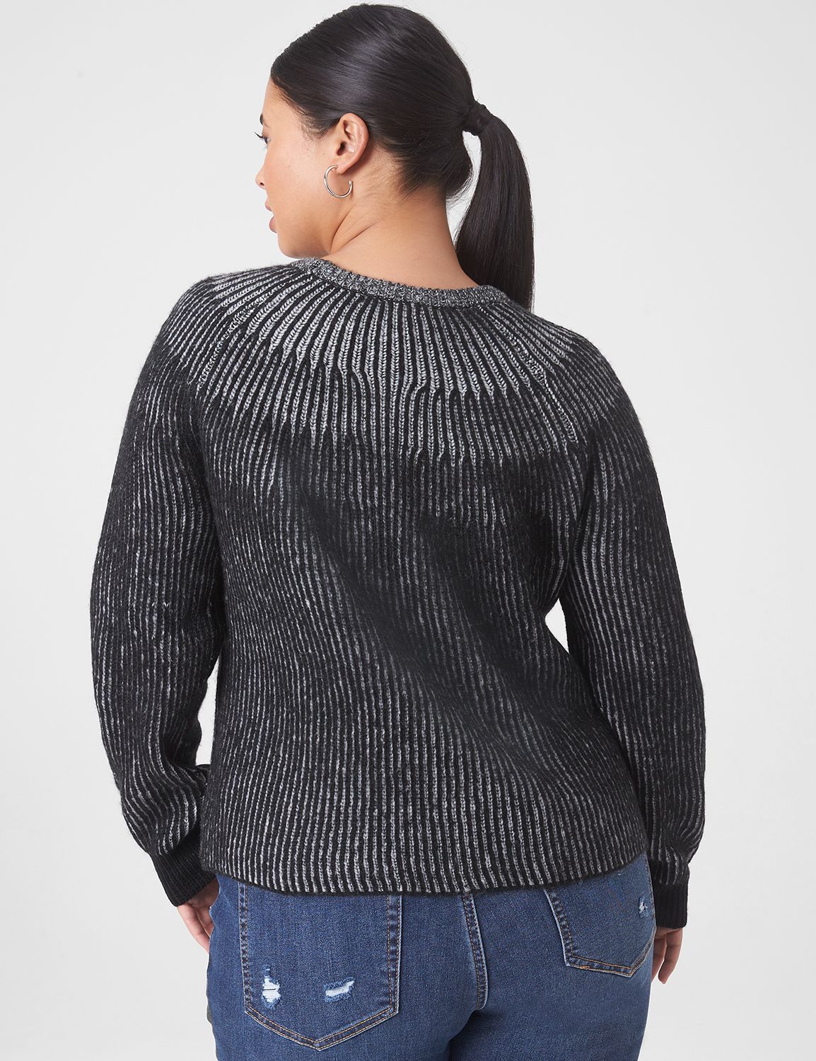 Classic Long-Sleeve Mock-Neck Rib Sweater