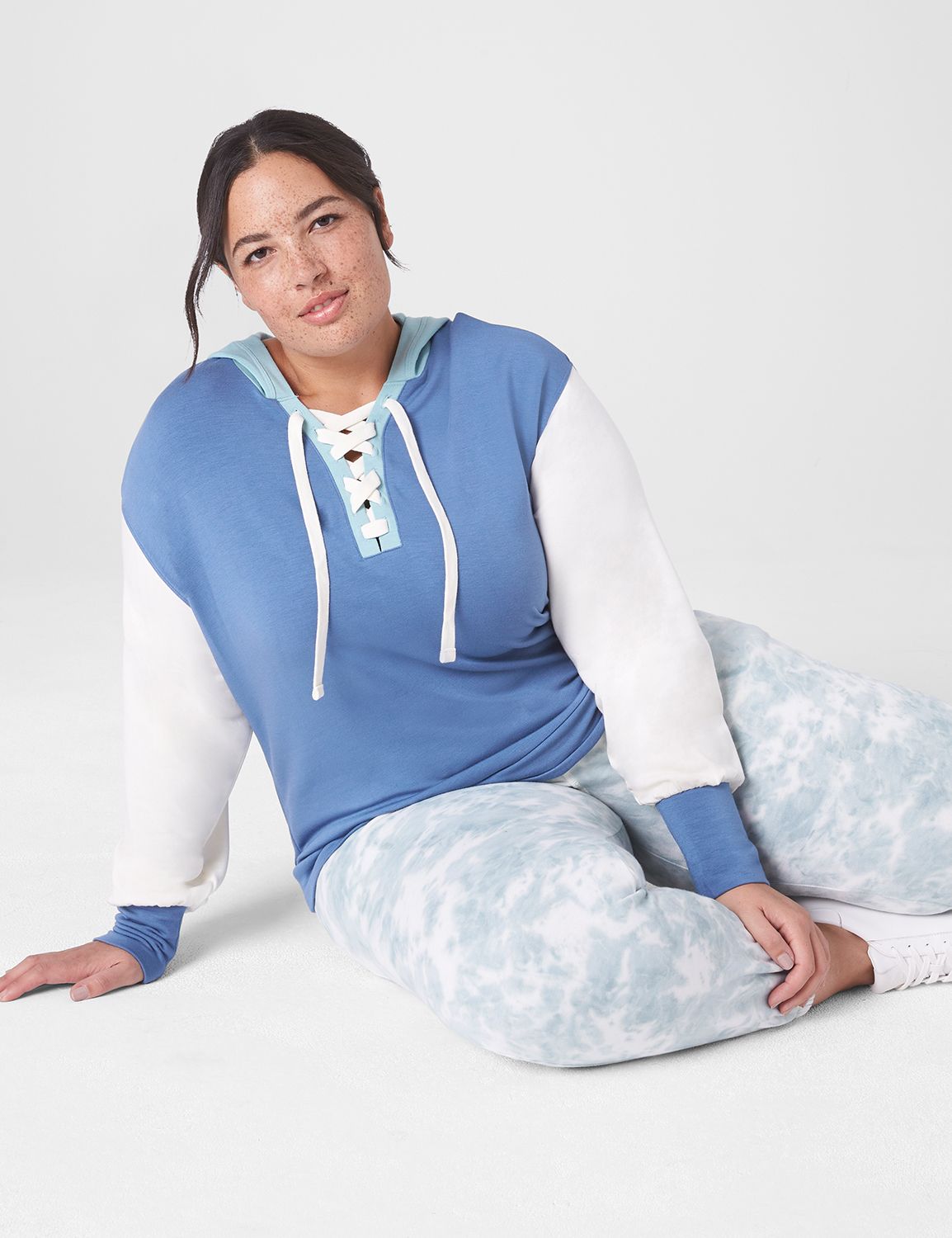 Long Sleeve Cozy Soft Colorblock La | LaneBryant