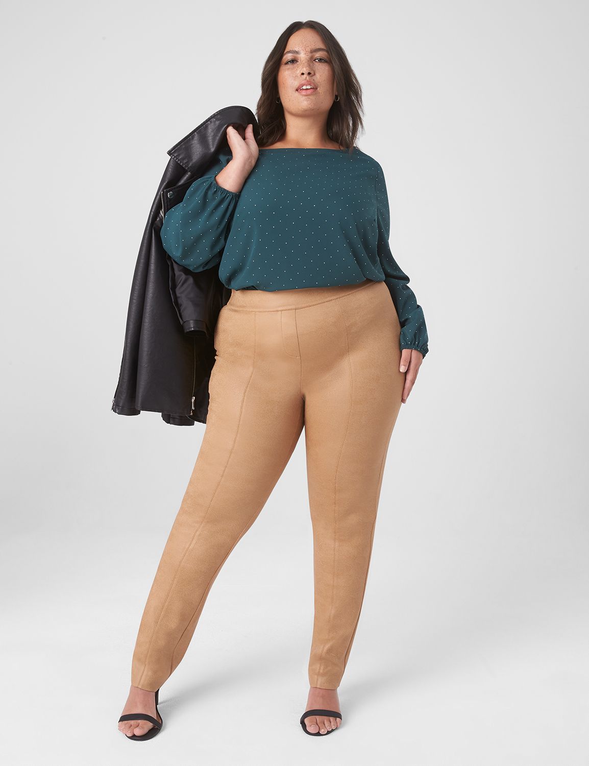 Classic Long-Sleeve Asymmetrical-Neckline Top