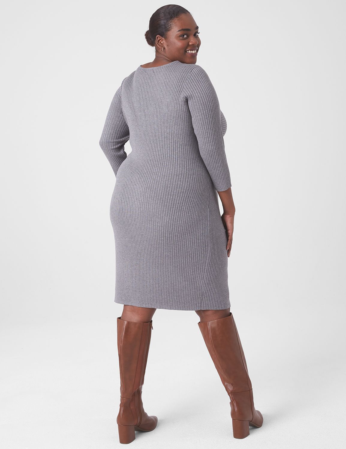 3/4 Sleeve V twist neck fit and fla | LaneBryant