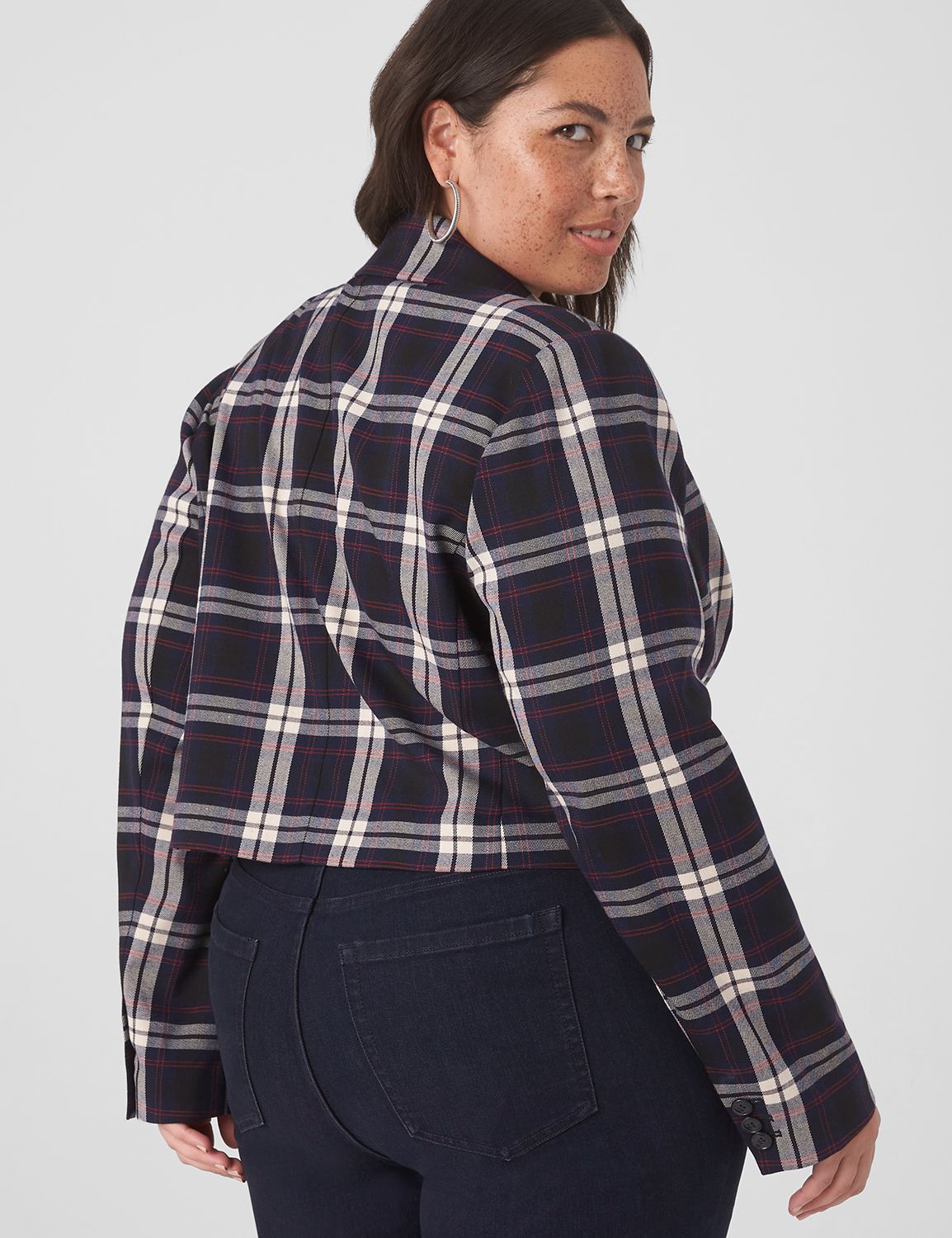 Perfect Drape Plaid Cropped Blazer