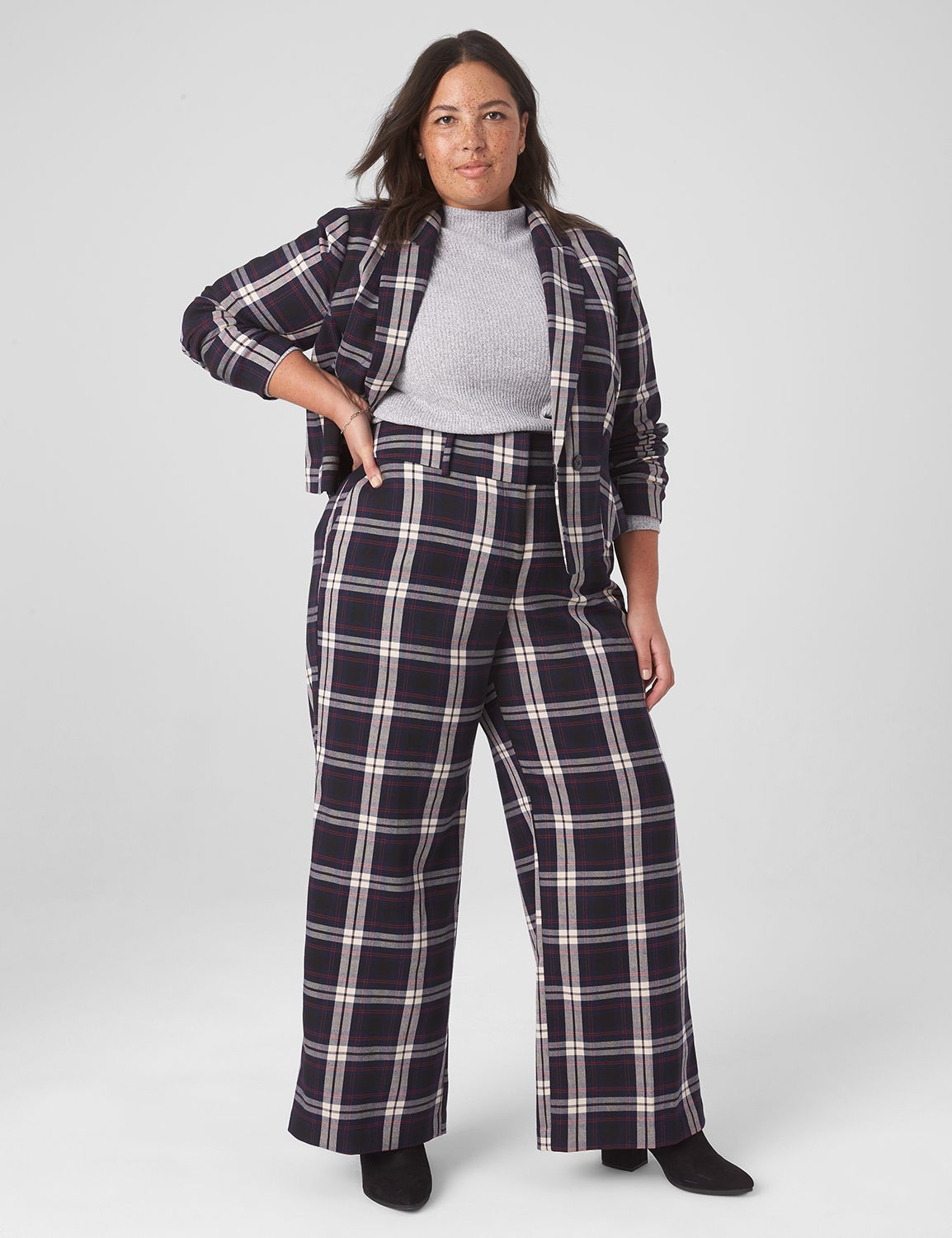 Perfect Drape Plaid Cropped Blazer