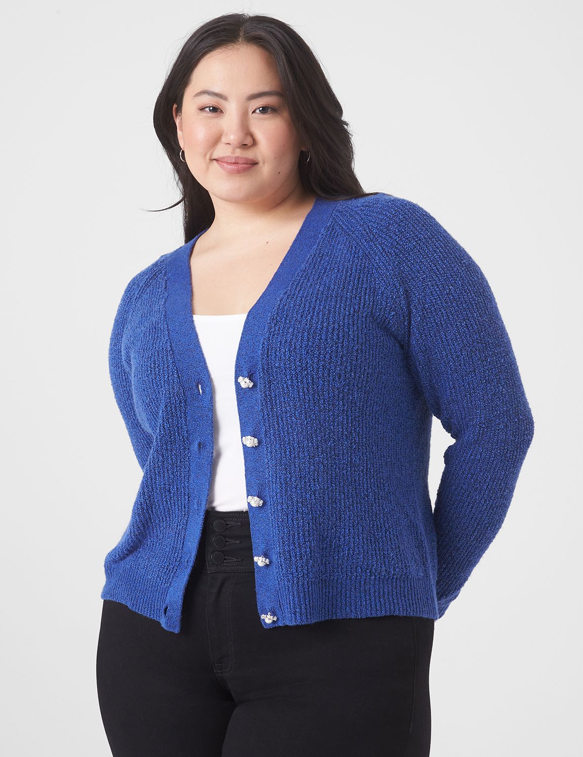 Classic Long-Sleeve Button-Front Cardigan