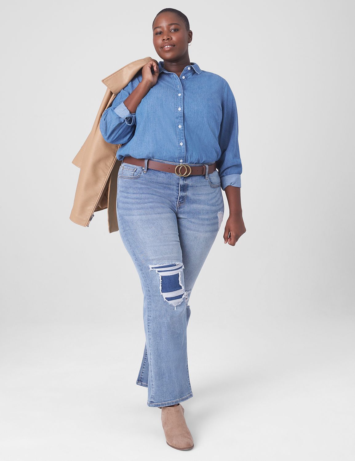 Classic Long Sleeve Button Front Ch