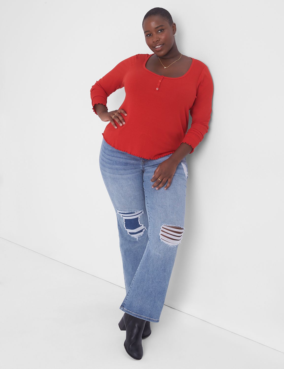 Classic Long Sleeve Scoop Neck Henl | LaneBryant